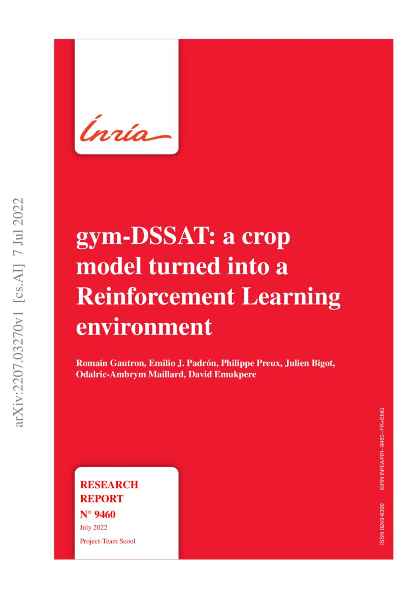 gym-DSSAT: a crop model turned into a Reinforcement Learning ...