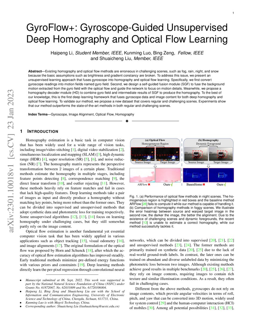 GyroFlow+: Gyroscope-Guided Unsupervised Deep Homography and Optical Flow Learning | DeepAI