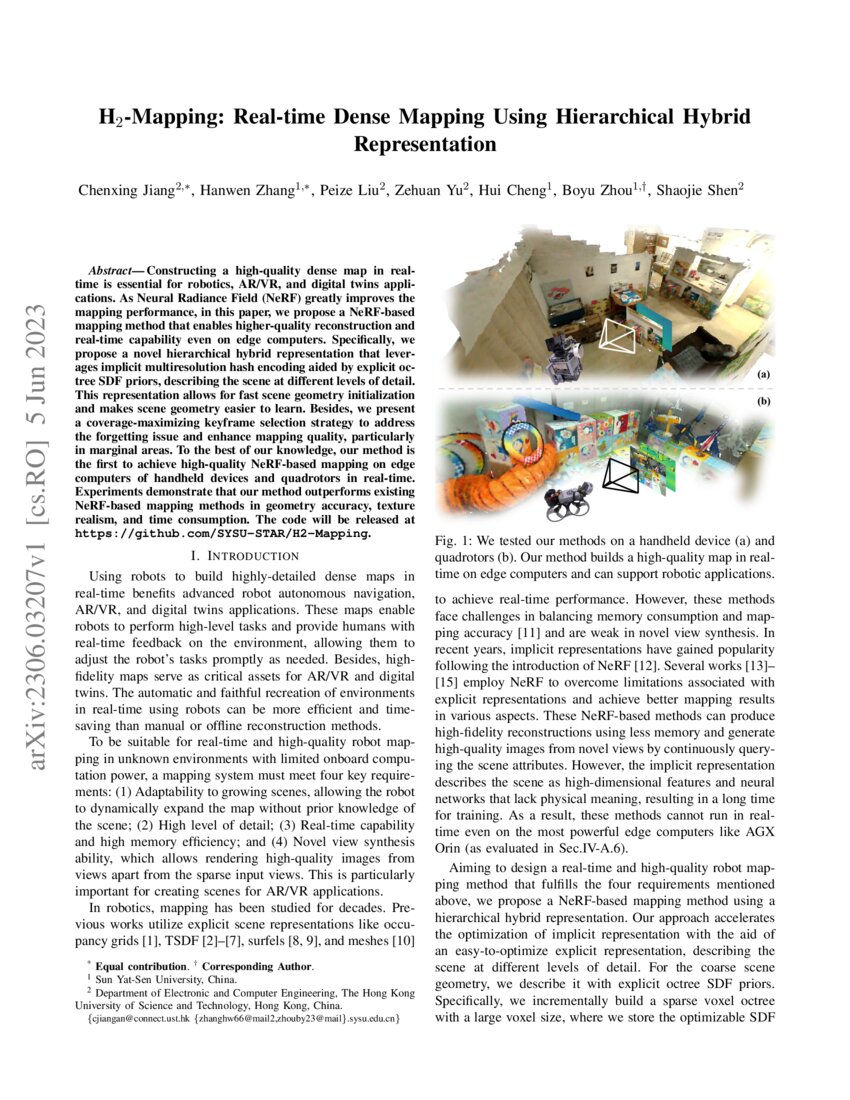 H2 Mapping Real Time Dense Mapping Using Hierarchical Hybrid Representation Deepai