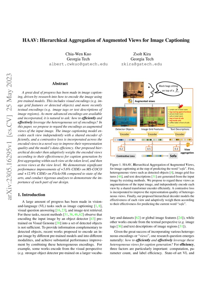 HAAV: Hierarchical Aggregation of Augmented Views for Image Captioning | DeepAI