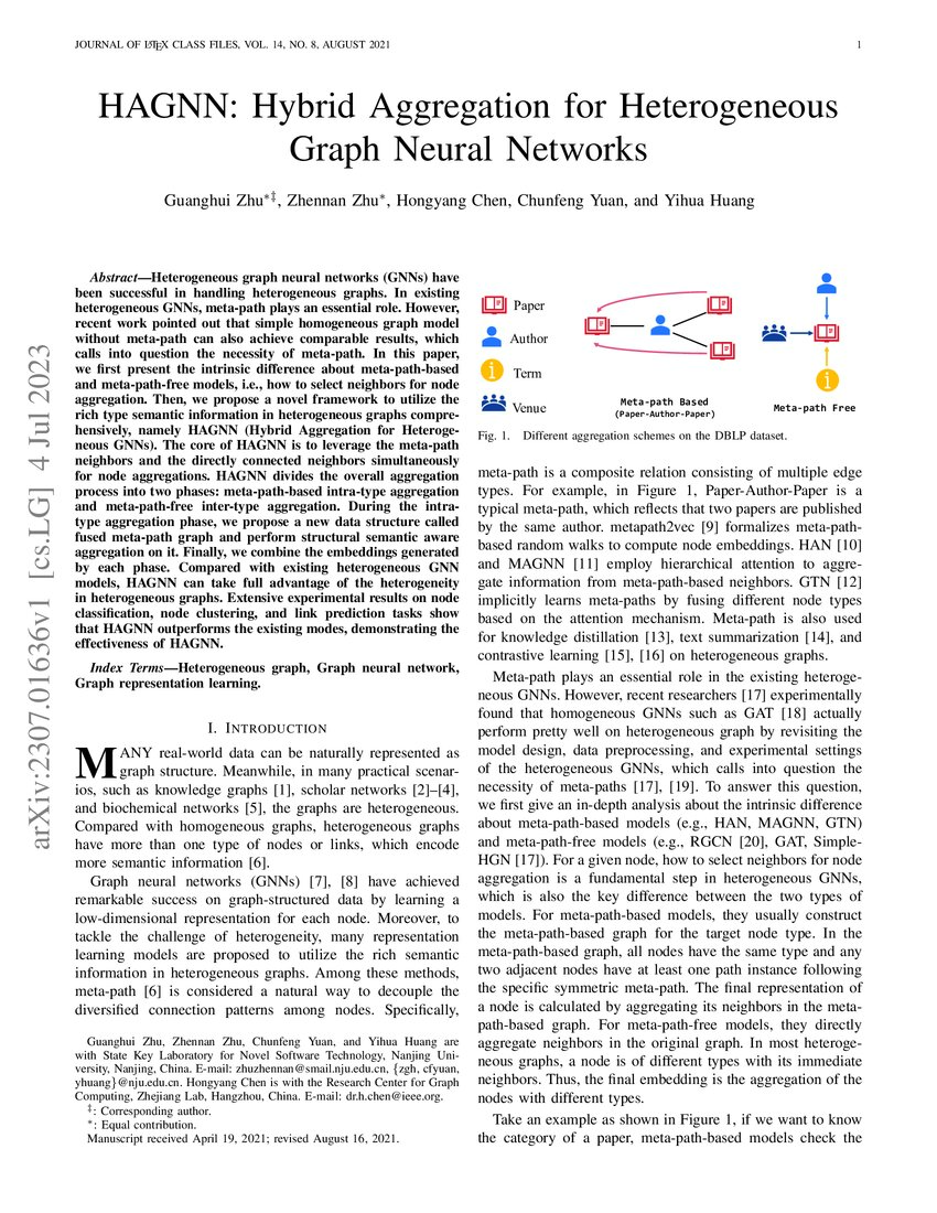 HAGNN: Hybrid Aggregation for Heterogeneous Graph Neural Networks | DeepAI