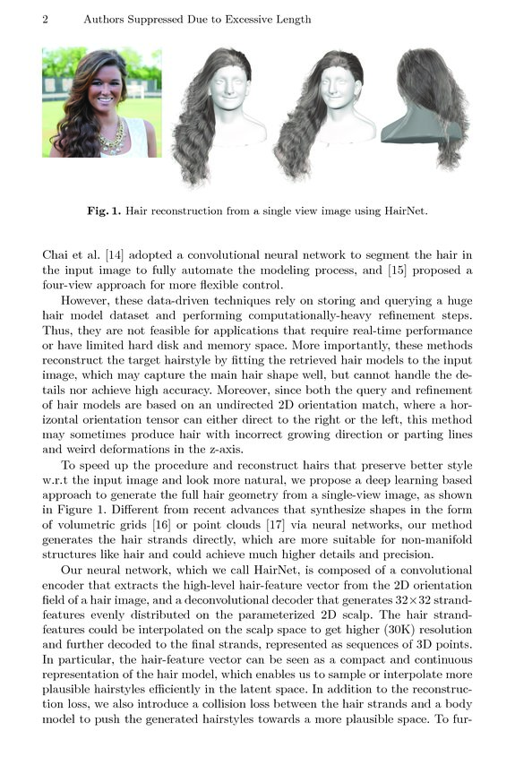 HairNet: Single-View Hair Reconstruction using Convolutional Neural ...