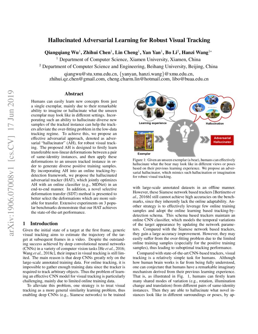 Hallucinated Adversarial Learning for Robust Visual Tracking | DeepAI