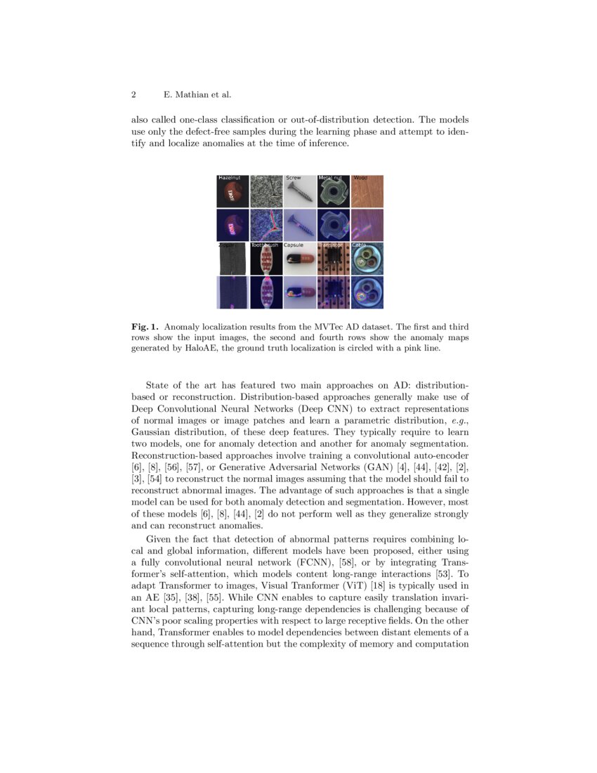 Haloae An Halonet Based Local Transformer Auto Encoder For Anomaly Detection And Localization 
