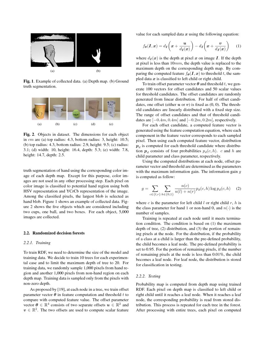 Hand Segmentation For Hand Object Interaction From Depth Map Deepai
