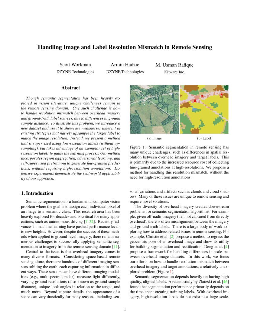 Handling Image and Label Resolution Mismatch in Remote Sensing | DeepAI