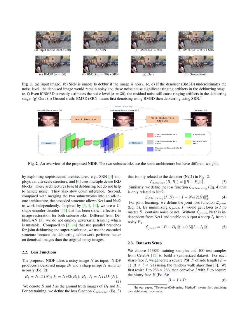 Handling noise in image deblurring via joint learning | DeepAI