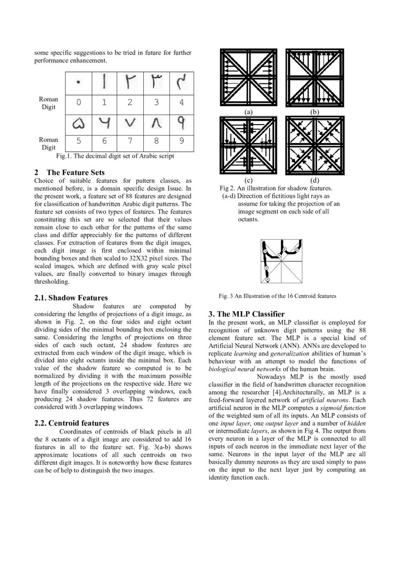 Handwritten Arabic Numeral Recognition Using A Multi Layer Perceptron