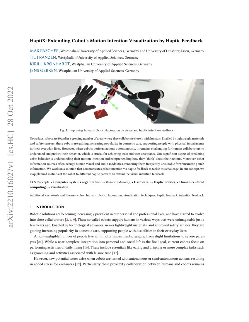 HaptiX: Extending Cobot's Motion Intention Visualization by Haptic ...