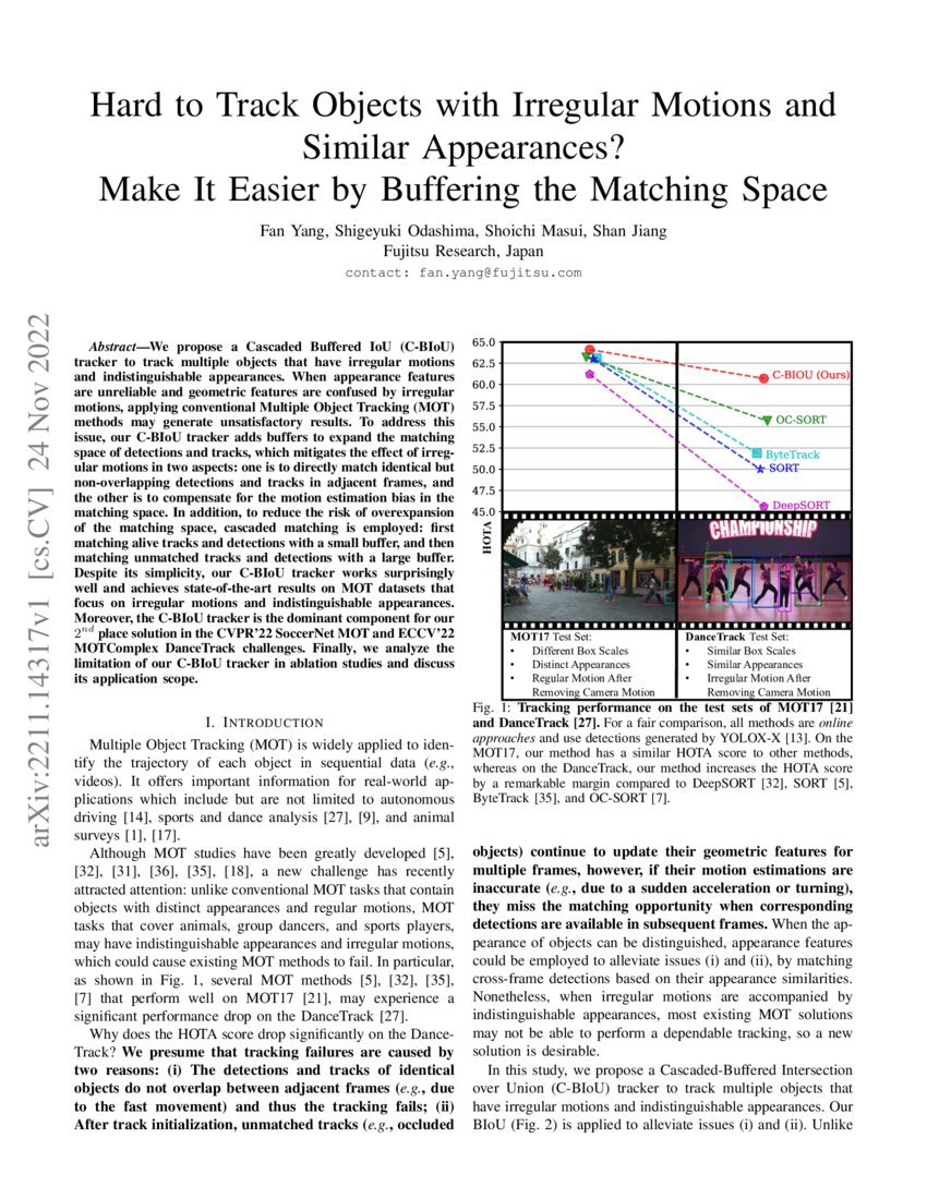 Hard to Track Objects with Irregular Motions and Similar Appearances ...