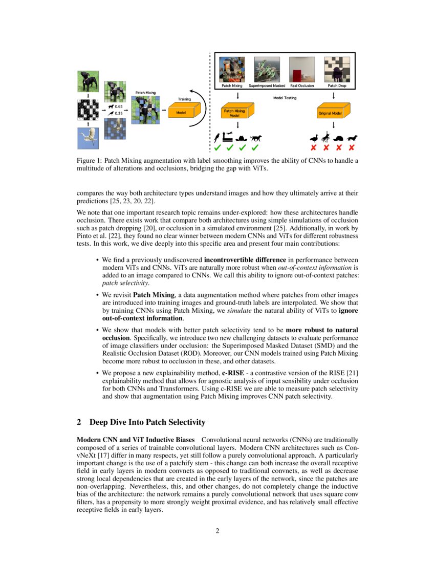 Hardwiring ViT Patch Selectivity into CNNs using Patch Mixing | DeepAI