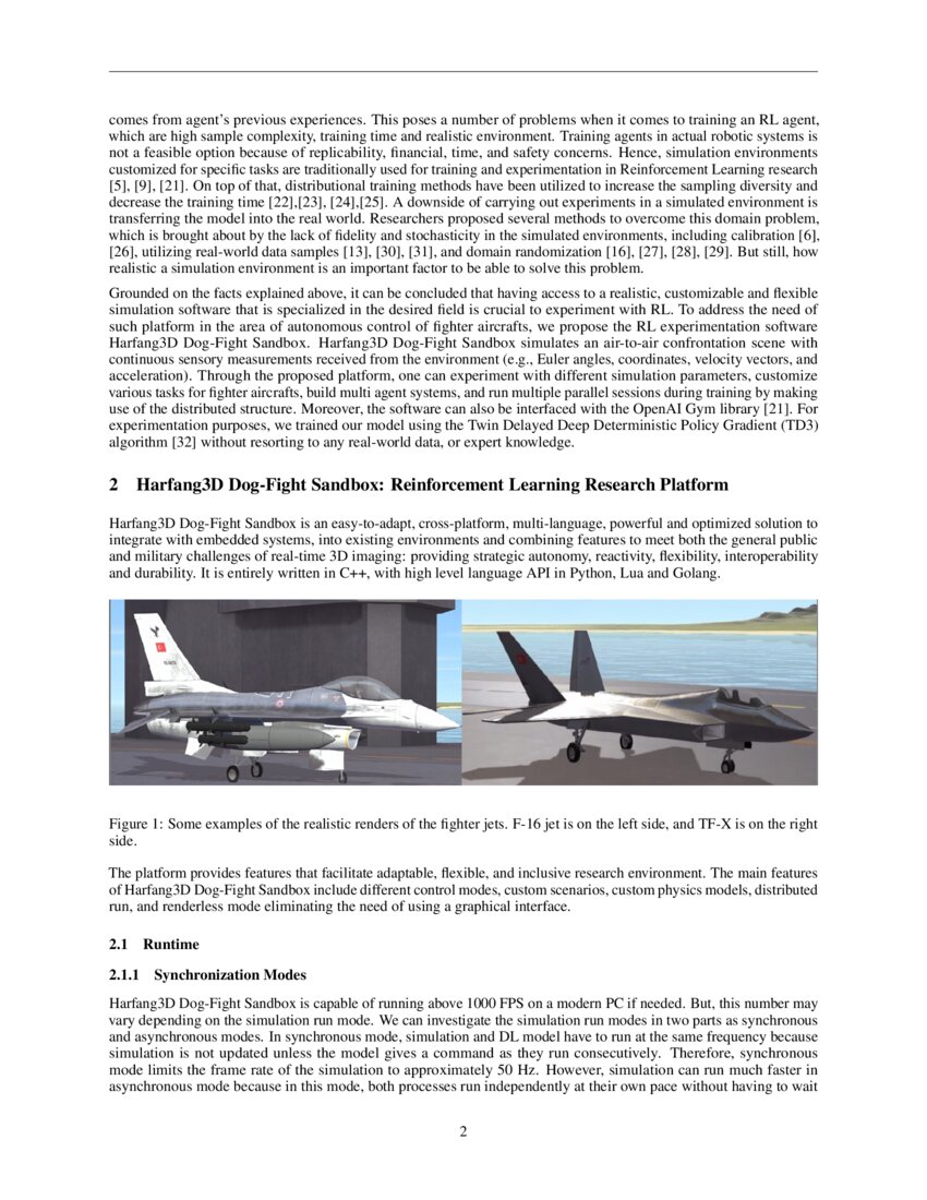 Harfang3D Dog-Fight Sandbox: A Reinforcement Learning Research Platform for the Customized ...