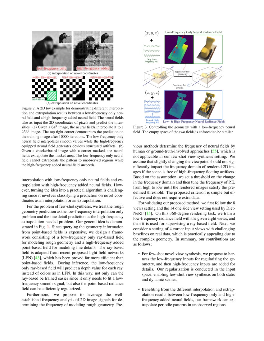 Harnessing Low-Frequency Neural Fields for Few-Shot View Synthesis | DeepAI