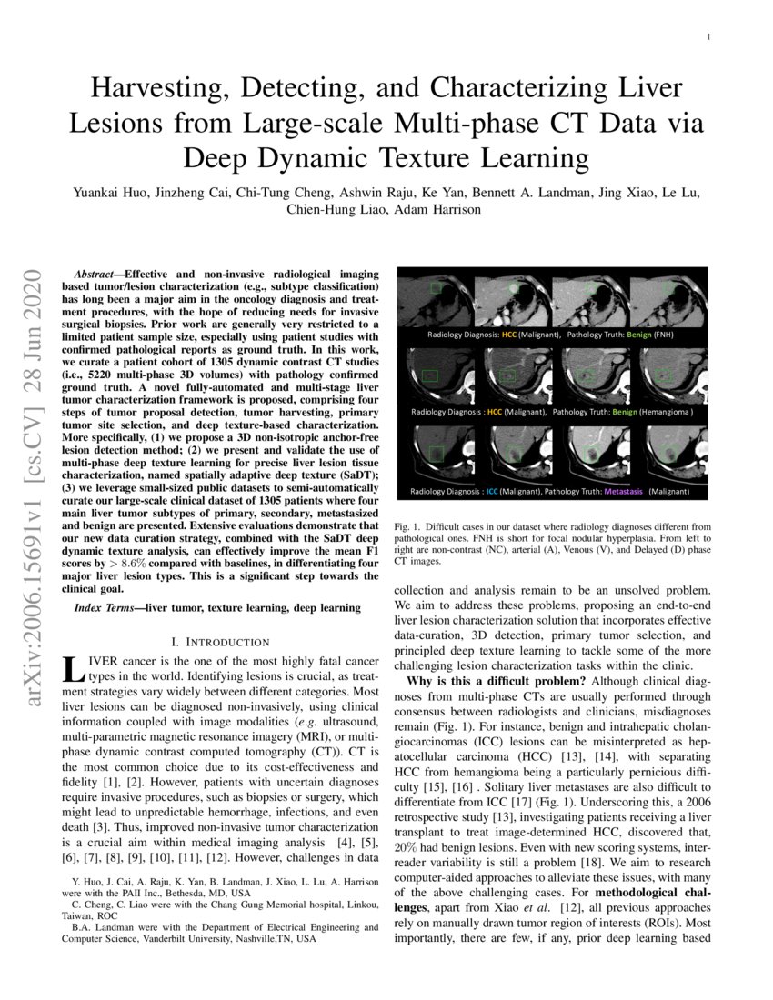 Harvesting Detecting And Characterizing Liver Lesions From Large