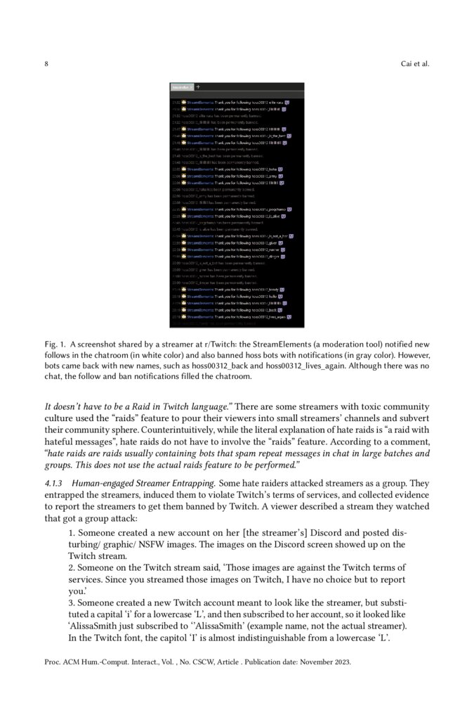 Hate Raids on Twitch: Understanding Real-Time Human-Bot Coordinated ...