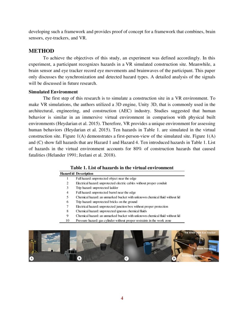 Hazard recognition in an immersive virtual environment: Framework for ...