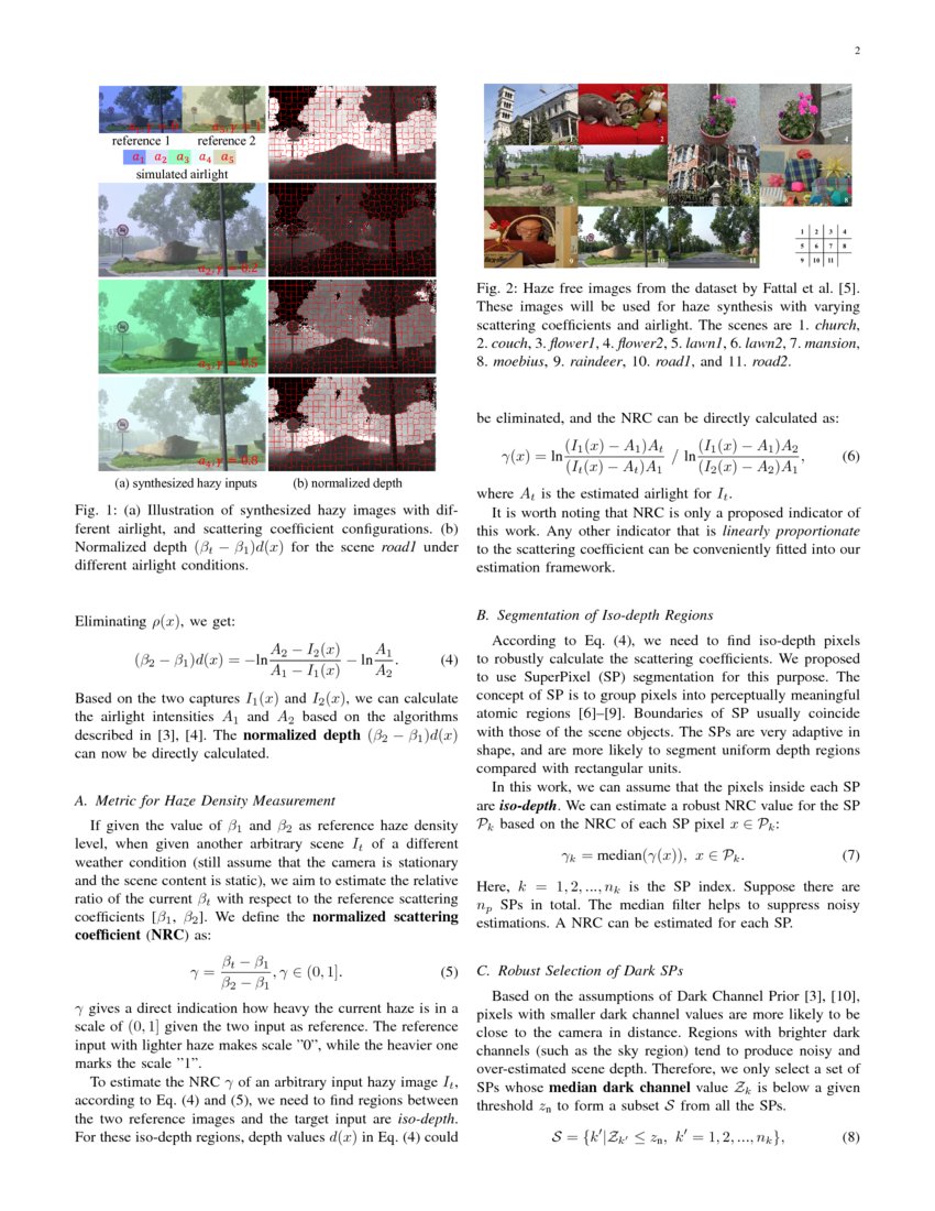 Haze Density Estimation via Modeling of Scattering Coefficients of Iso ...