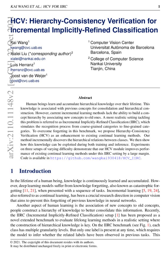 Hcv Hierarchy Consistency Verification For Incremental Implicitly