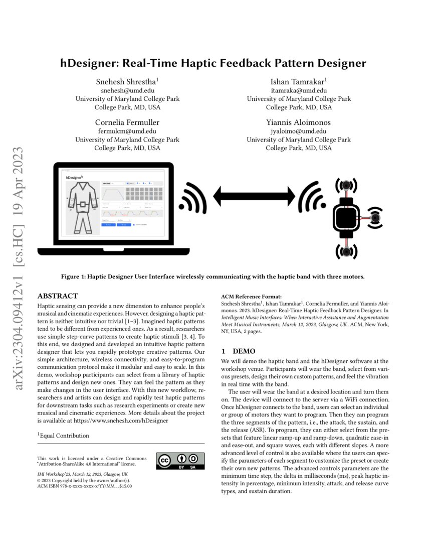 hDesigner: Real-Time Haptic Feedback Pattern Designer | DeepAI