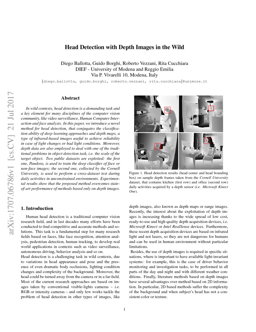 Head Detection with Depth Images in the Wild | DeepAI