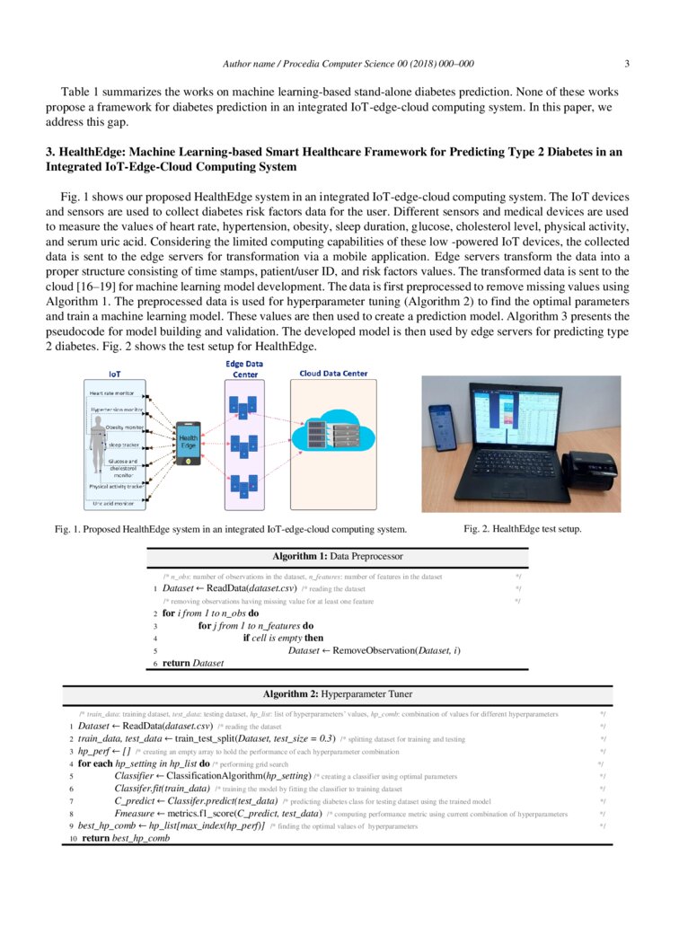 HealthEdge: A Machine Learning-Based Smart Healthcare Framework for Prediction of Type 2 ...