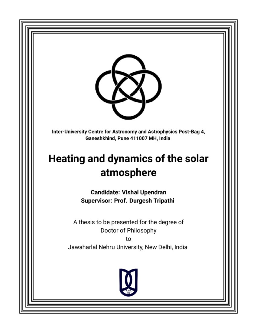 Heating and dynamics of the Solar atmosphere | DeepAI