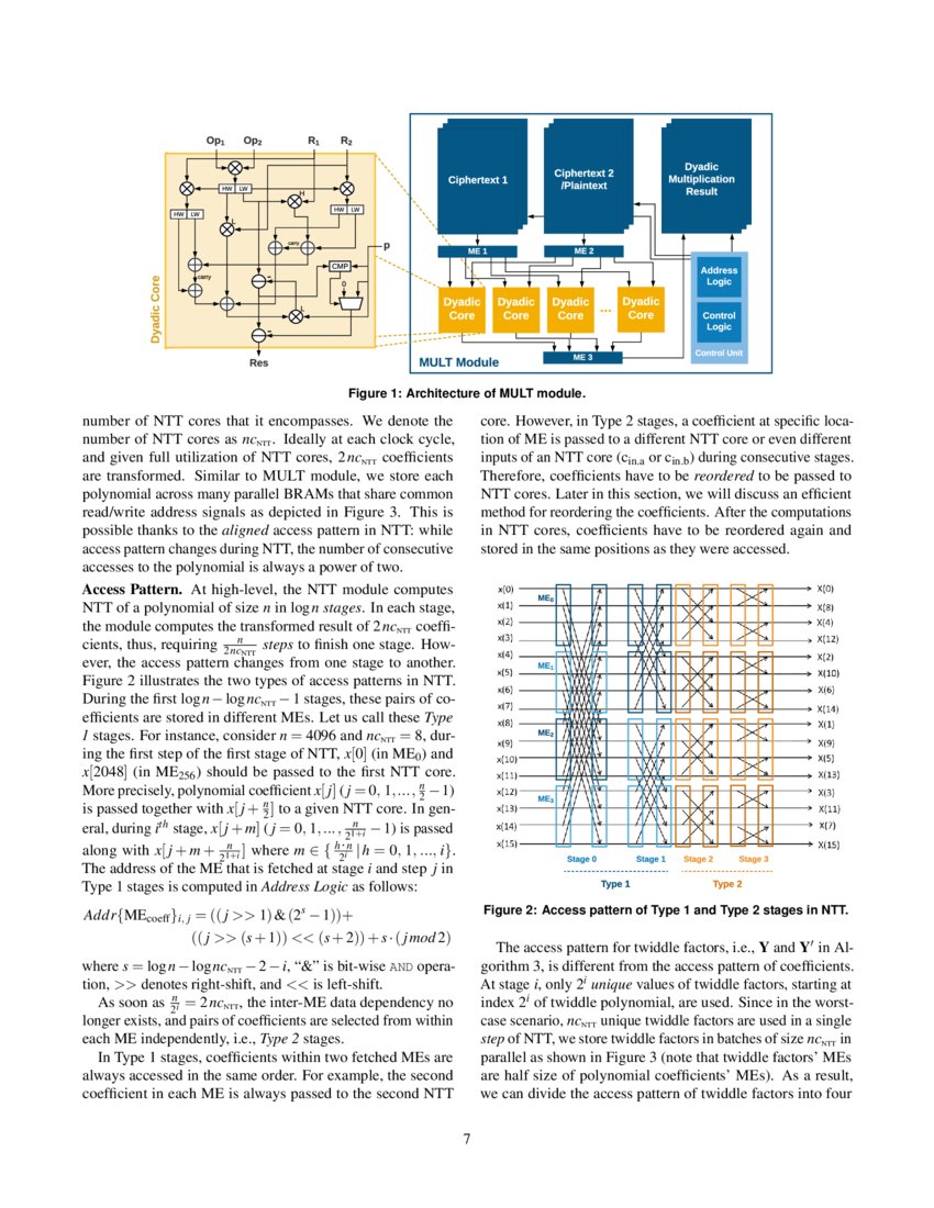 HEAX: High-Performance Architecture for Computation on Homomorphically Encrypted Data in the ...