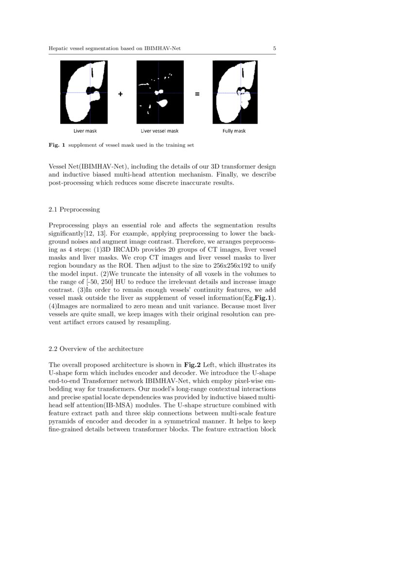 Hepatic vessel segmentation based on 3Dswin-transformer with inductive ... Hepatic vessel segmentation based on 3Dswin-transformer with inductive ...