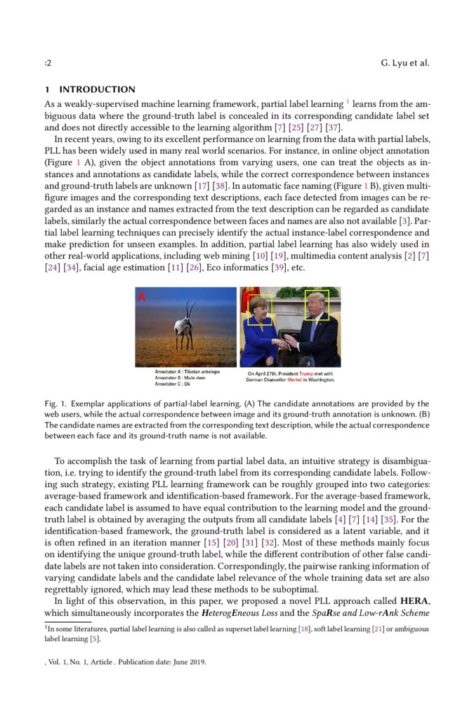 HERA: Partial Label Learning by Combining Heterogeneous Loss with Sparse and Low-Rank ...