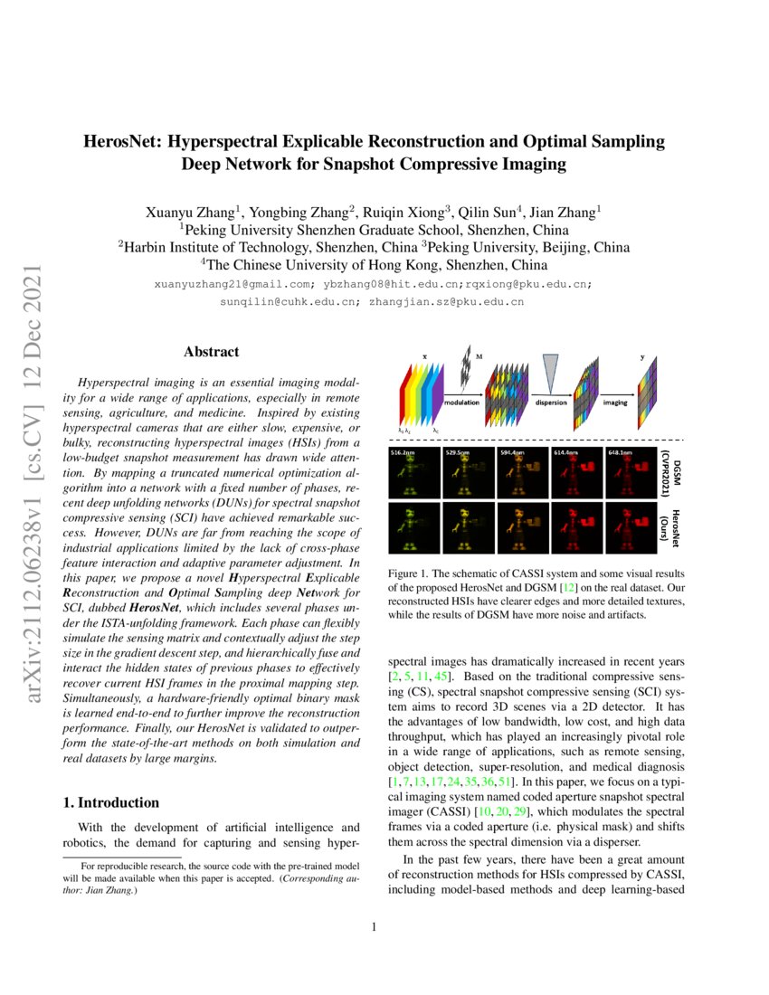 HerosNet: Hyperspectral Explicable Reconstruction and Optimal Sampling Deep Network for Snapshot ...