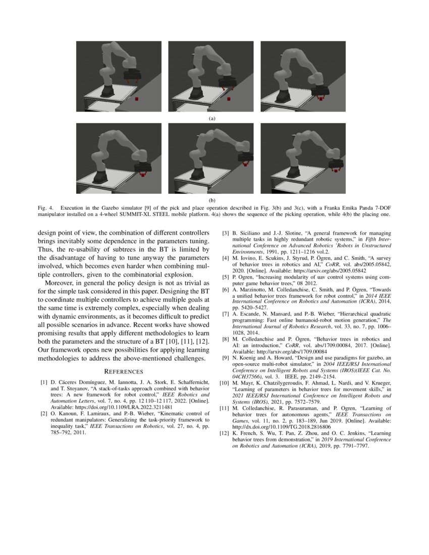 Heterogeneous Full Body Control Of A Mobile Manipulator With Behavior Trees Deepai