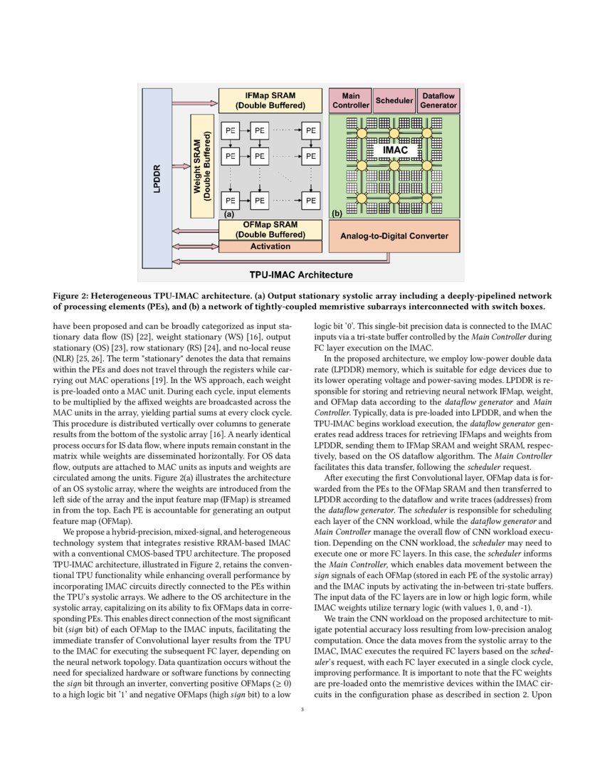 Heterogeneous Integration Of In Memory Analog Computing Architectures With Tensor Processing