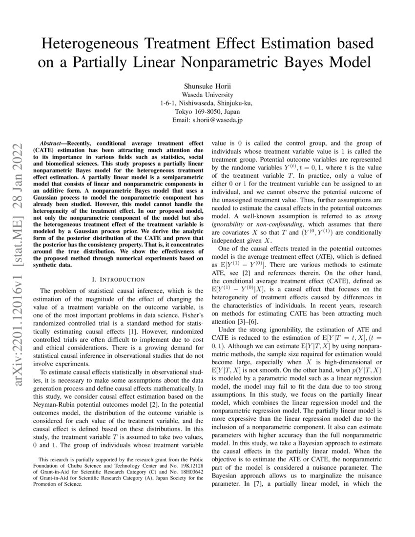 Heterogeneous Treatment Effect Estimation Based On A Partially Linear