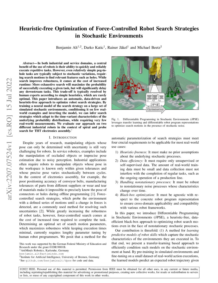 Heuristic-free Optimization of Force-Controlled Robot Search Strategies in Stochastic ...