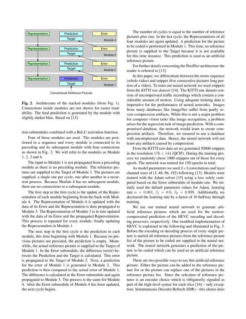 Hevc Inter Coding Using Deep Recurrent Neural Networks And Artificial Reference Pictures Deepai