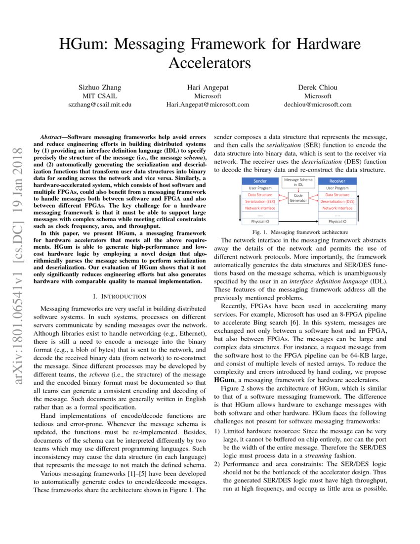 Hgum Messaging Framework For Hardware Accelerators Deepai