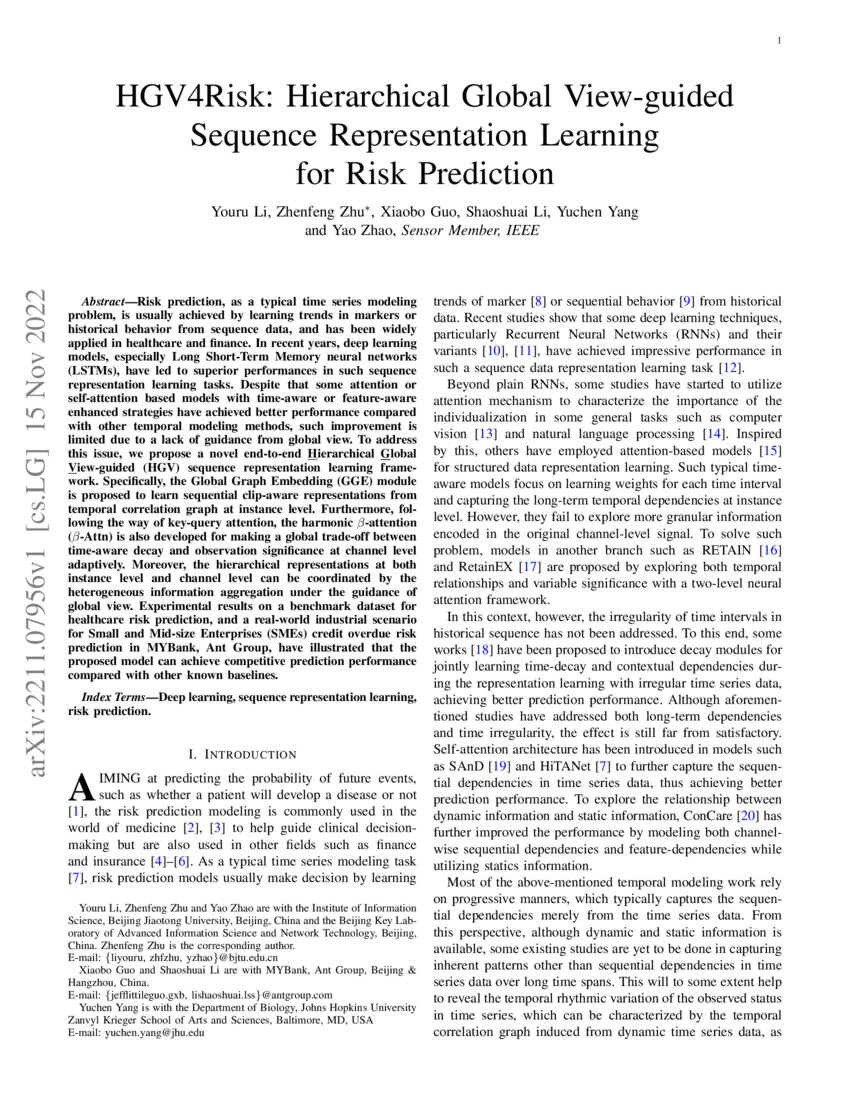 Hgv4risk Hierarchical Global View Guided Sequence Representation