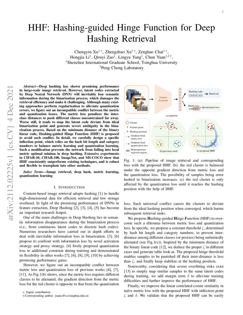 HHF: Hashing-guided Hinge Function for Deep Hashing Retrieval | DeepAI