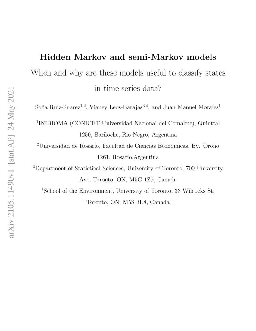 Hidden Markov and semi-Markov models: When and why are these models ...