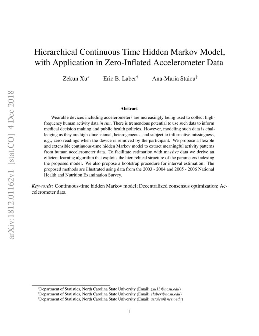 Hierarchical Continuous Time Hidden Markov Model With Application In Zero Inflated