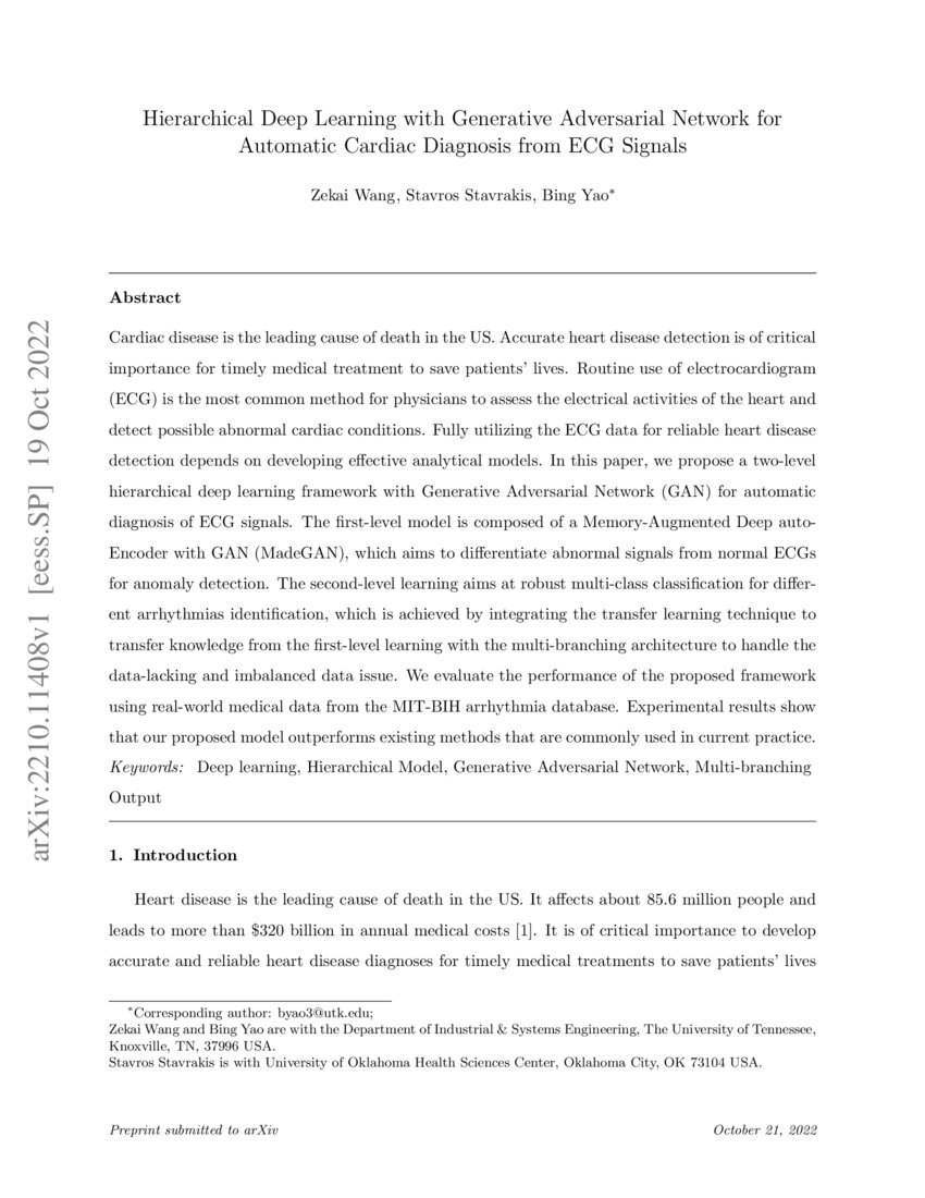 Hierarchical Deep Learning with Generative Adversarial Network for ... Hierarchical Deep Learning with Generative Adversarial Network for ...