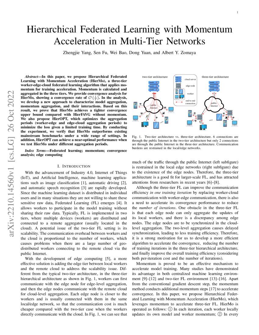 Hierarchical Federated Learning with Momentum Acceleration in Multi-Tier Networks | DeepAI