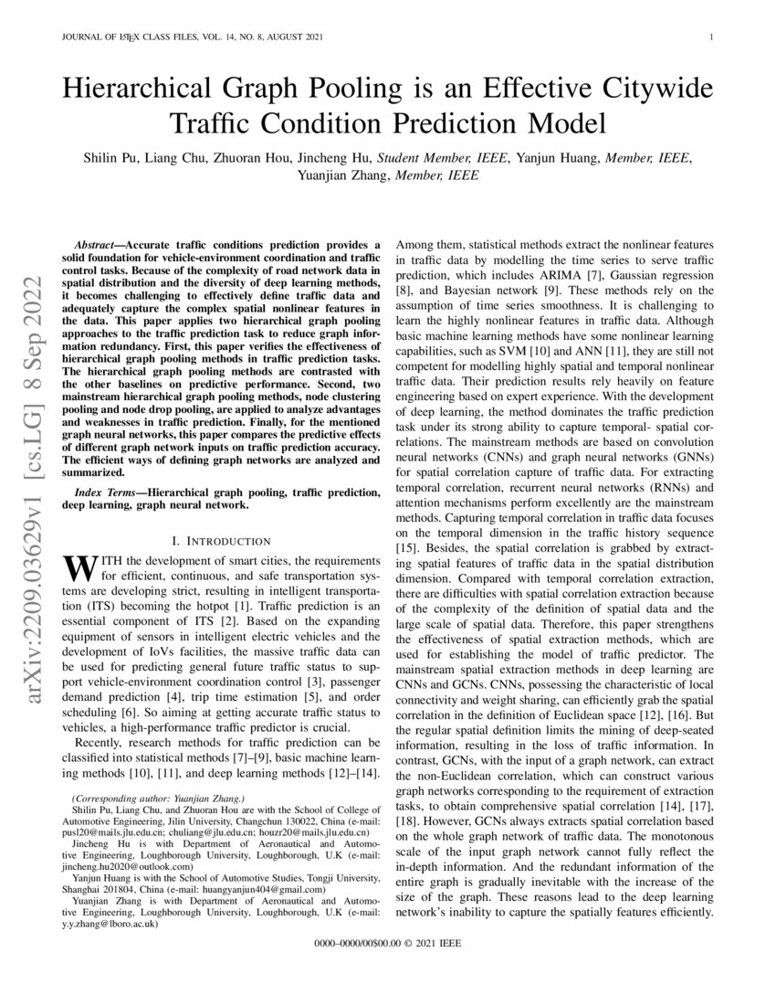 Hierarchical Graph Pooling is an Effective Citywide Traffic Condition ...