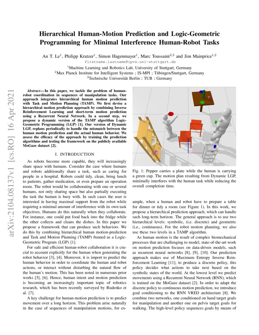 Hierarchical Human-Motion Prediction and Logic-Geometric Programming ...
