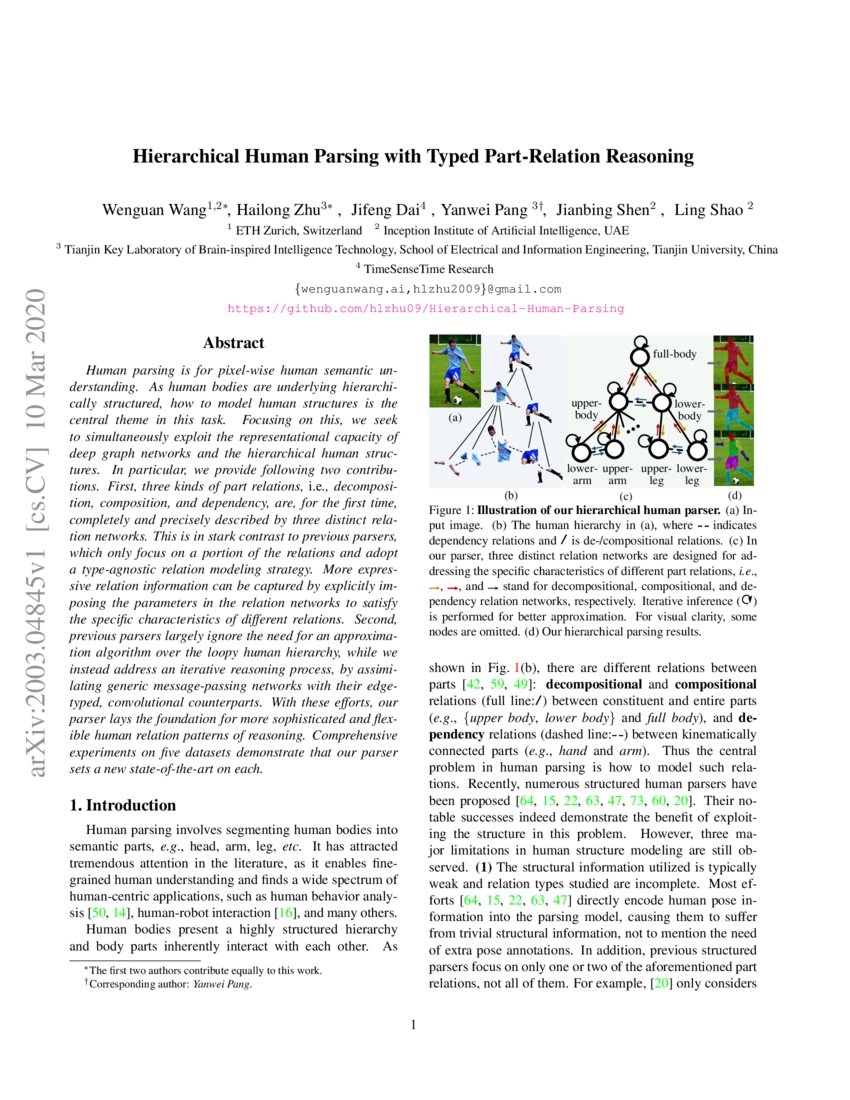 Hierarchical Human Parsing with Typed Part-Relation Reasoning | DeepAI