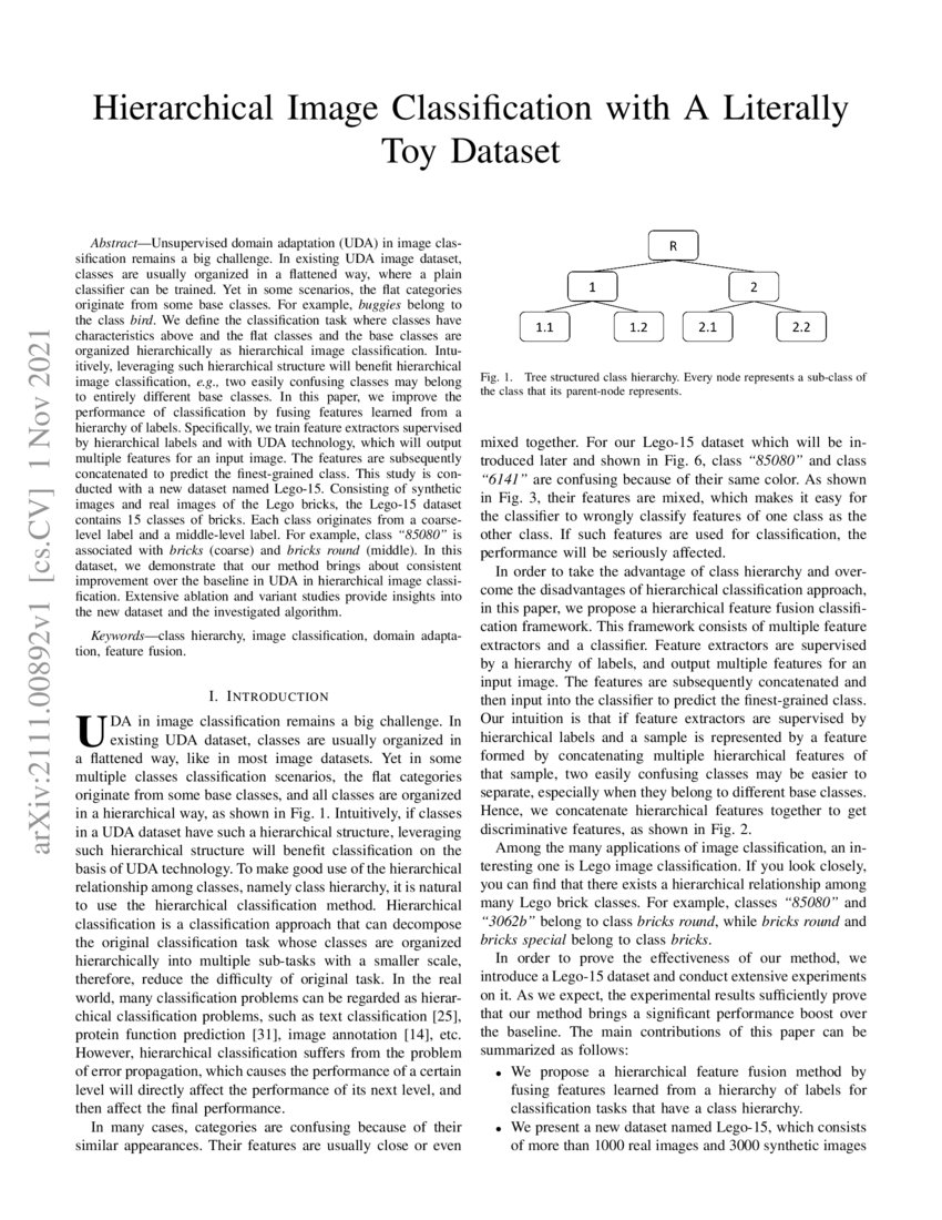 Hierarchical Image Classification with A Literally Toy Dataset | DeepAI
