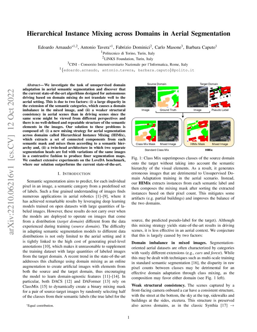 Hierarchical Instance Mixing across Domains in Aerial Segmentation | DeepAI Hierarchical Instance Mixing across Domains in Aerial Segmentation | DeepAI