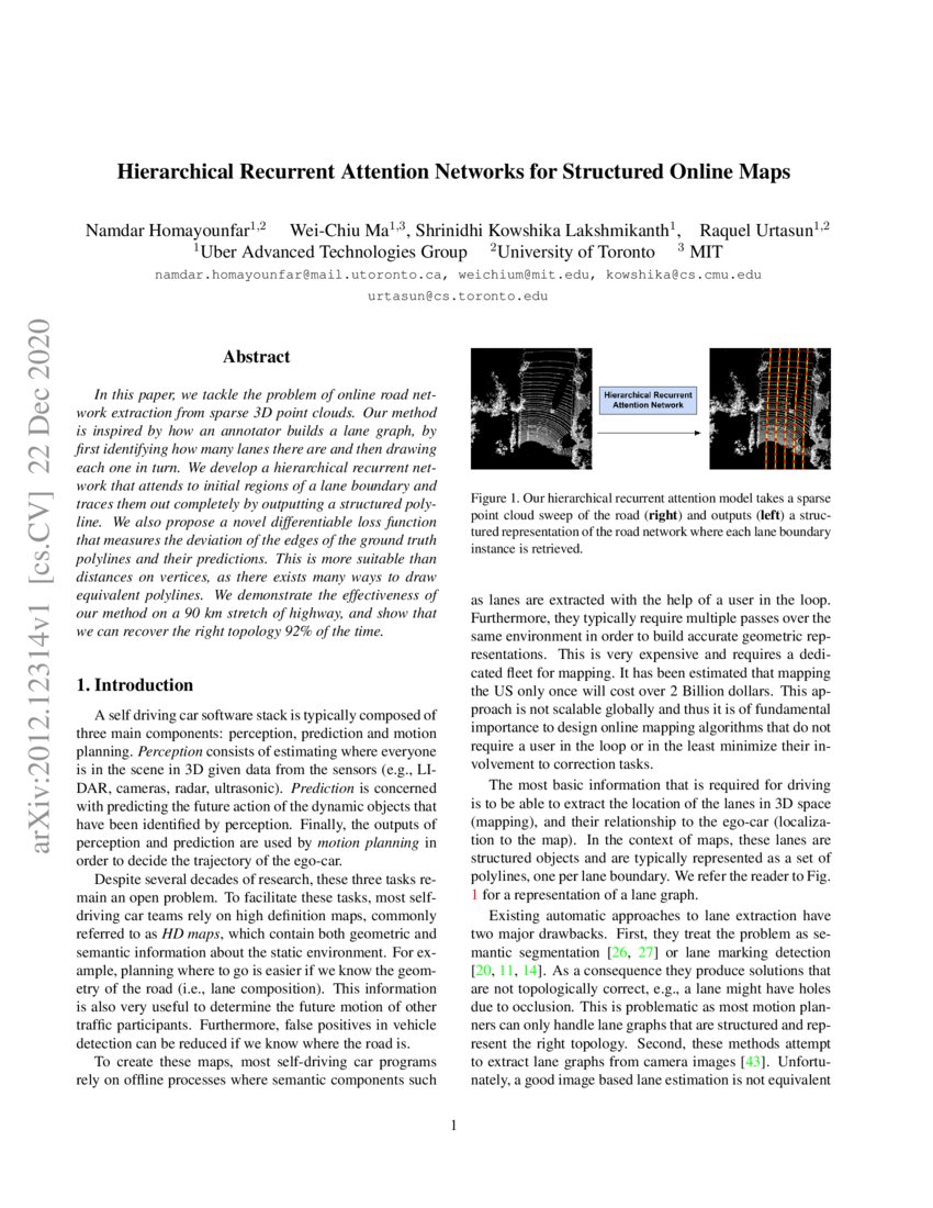 Hierarchical Recurrent Attention Networks for Structured Online Maps | DeepAI