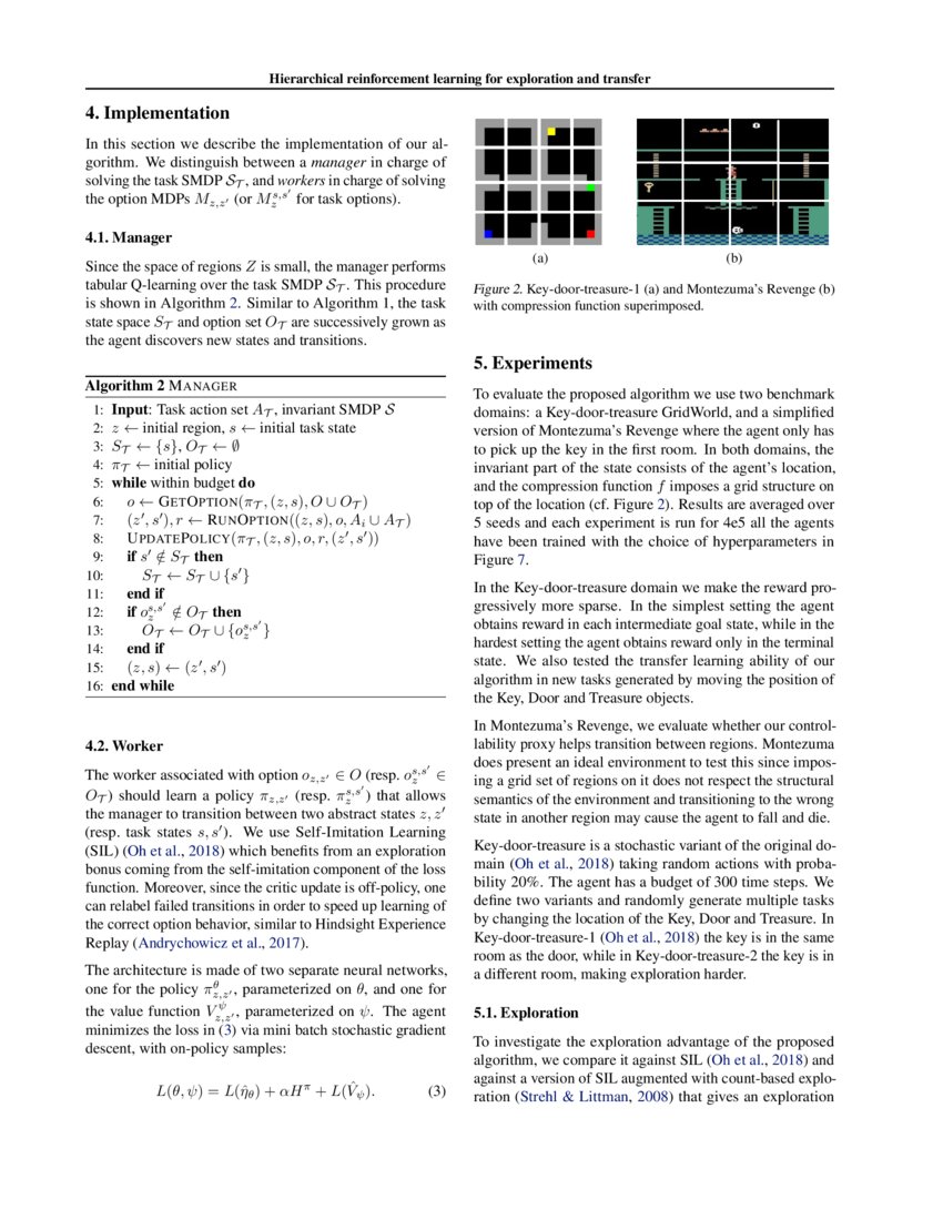 Hierarchical reinforcement learning for efficient exploration and ... Hierarchical reinforcement learning for efficient exploration and ...