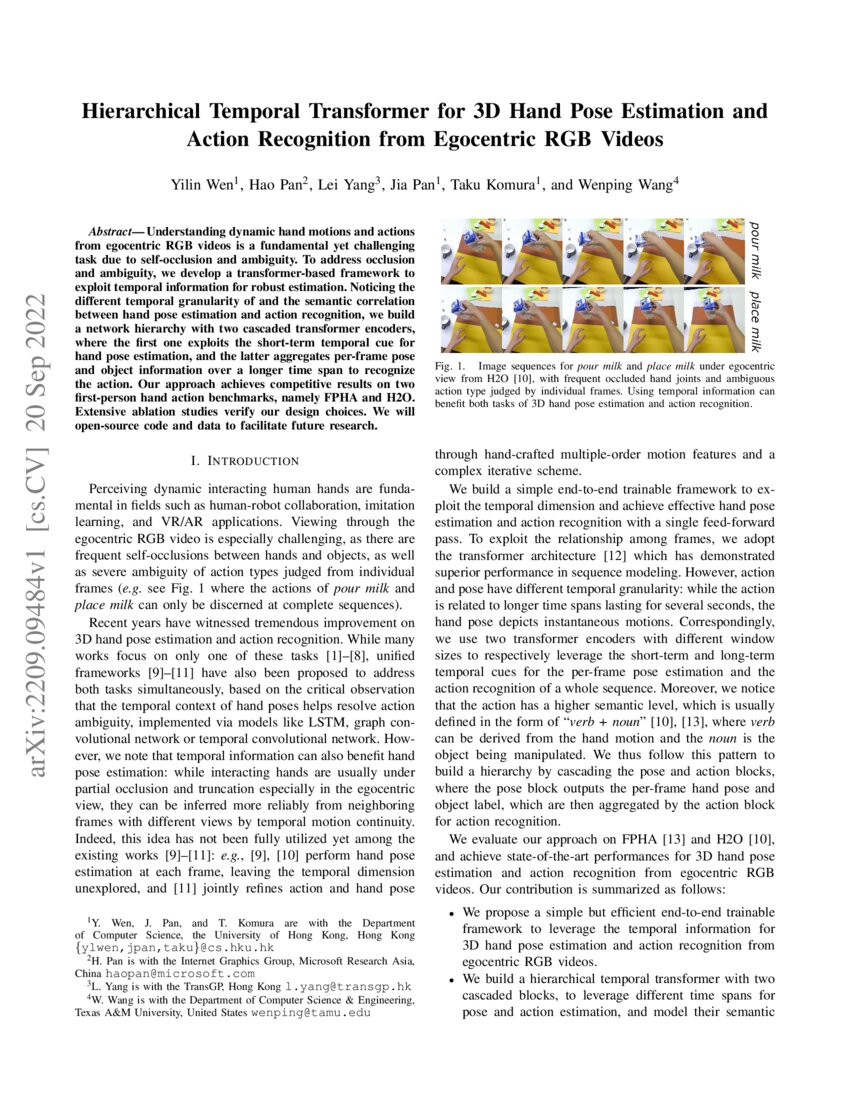 Hierarchical Temporal Transformer For 3d Hand Pose Estimation And